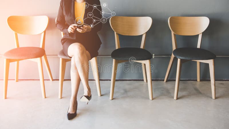 Businesswoman in Front of Visual Stock Photo - Image of closeup ...