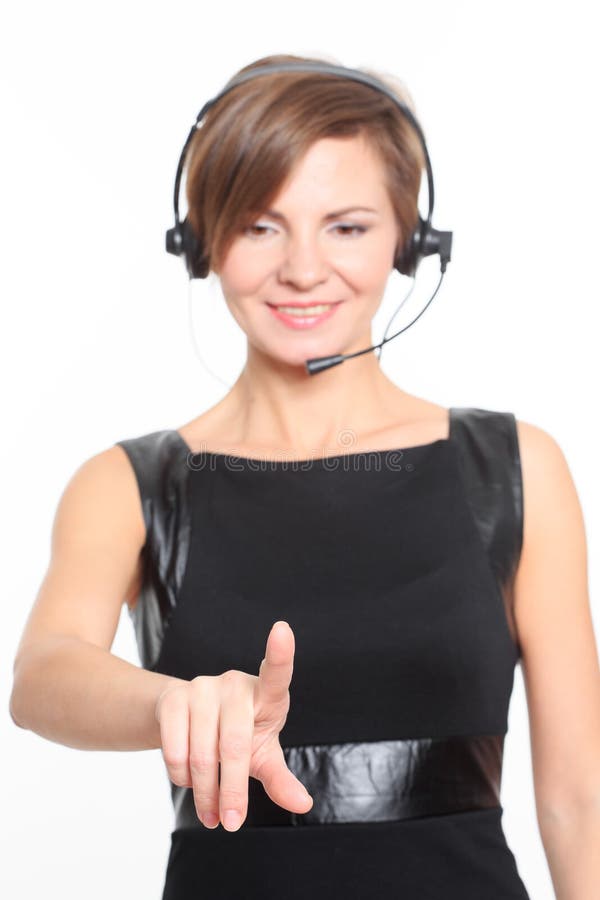 Businesswoman in Front of Visual Touch Screen. Stock Photo - Image of ...