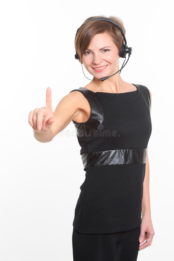 Businesswoman in Front of Visual Touch Screen. Stock Photo - Image of ...