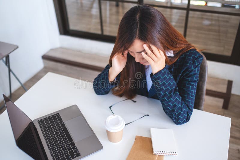 Businesswoman Get Stressed while Having a Problem at Work Stock Photo ...