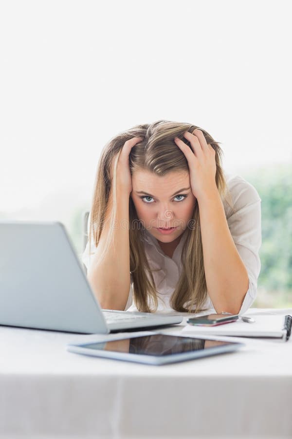 Businesswoman Getting Frustrated Stock Image - Image of digital ...