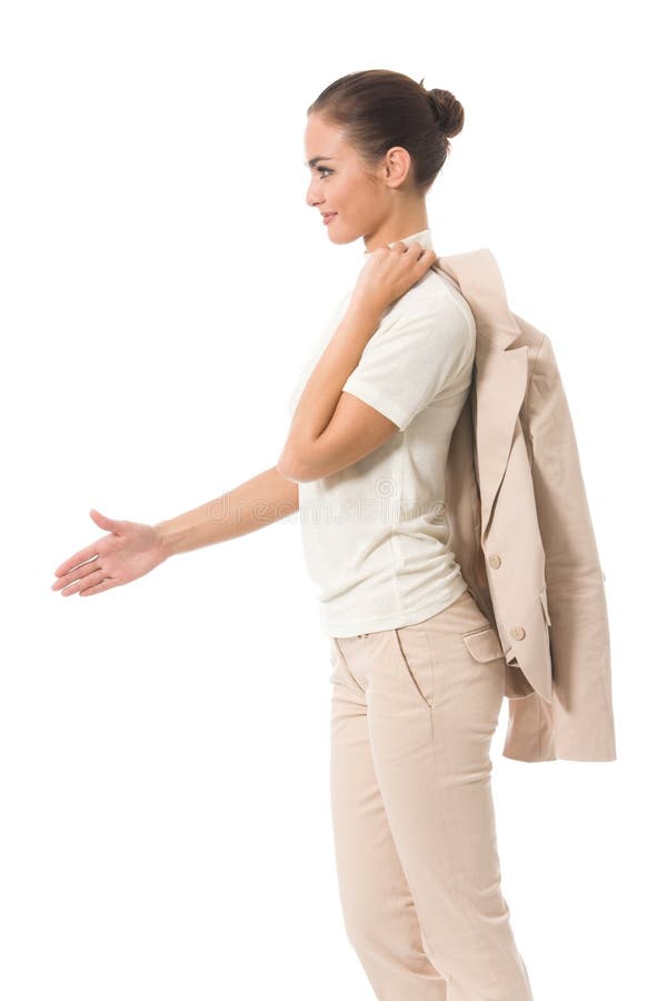 Businesswoman giving hand stock image. Image of gesture - 11288019