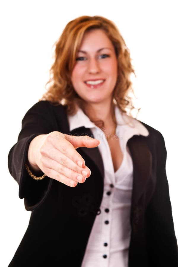 Businesswoman Giving Her Hand Stock Image - Image of caucasian ...