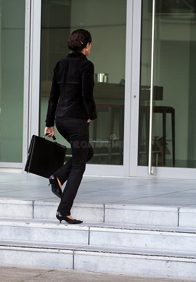 Businesswoman Going To Work Stock Image - Image of approaches, carries ...