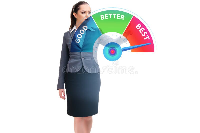 Businesswoman in Good Better and Best Concept Stock Photo - Image of ...