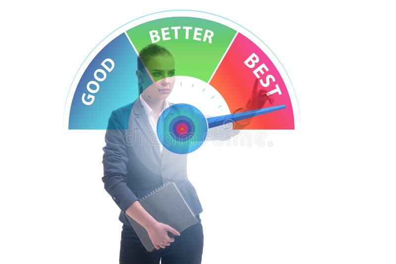 Businesswoman in Good Better and Best Concept Stock Image - Image of ...