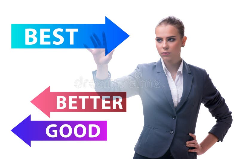 Businesswoman in Good Better and Best Concept Stock Image - Image of ...