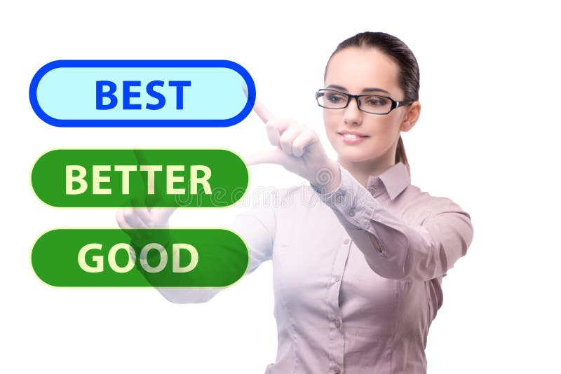 Businesswoman in Good Better and Best Concept Stock Image - Image of ...