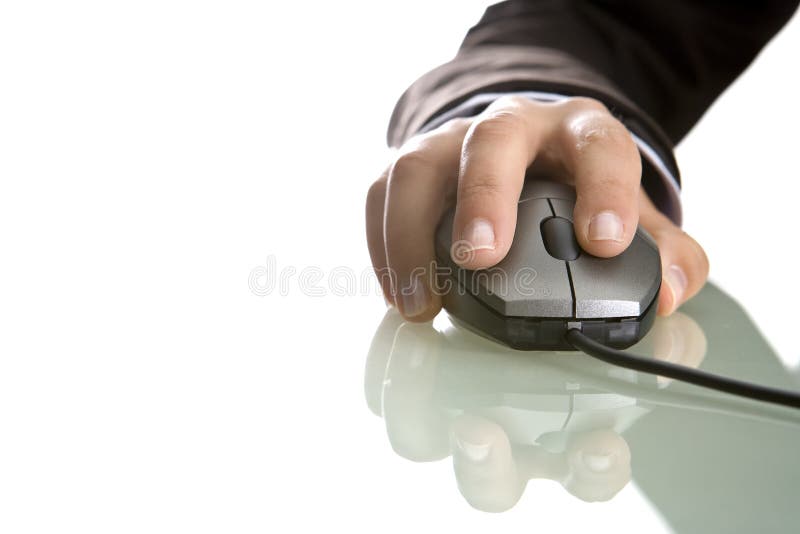 Businesswoman Hand Close Up on Computer Mouse Stock Photo - Image of ...