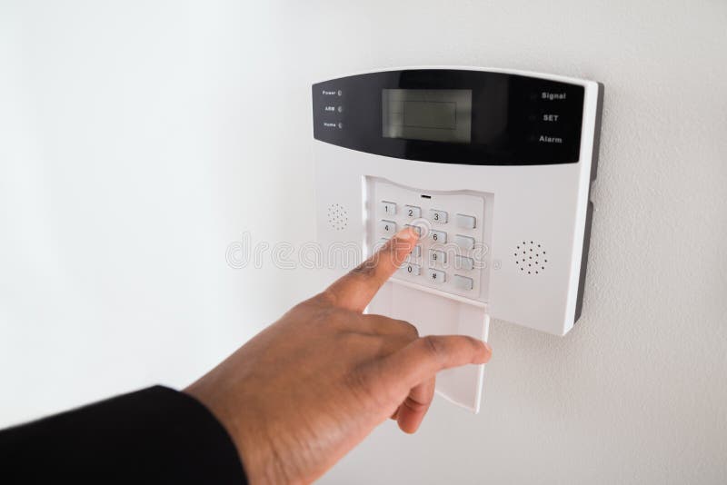 Businesswoman Hand Entering Code in Security System Stock Image - Image ...