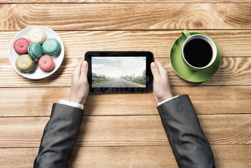 Businesswoman Having Coffee Break Stock Image - Image of business ...