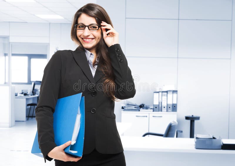 Businesswoman Holding a Binder Stock Photo - Image of secretary ...