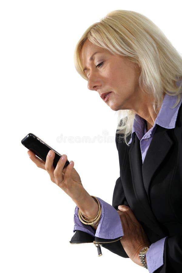 Businesswoman Holding a Cell Stock Image - Image of business, beautiful ...