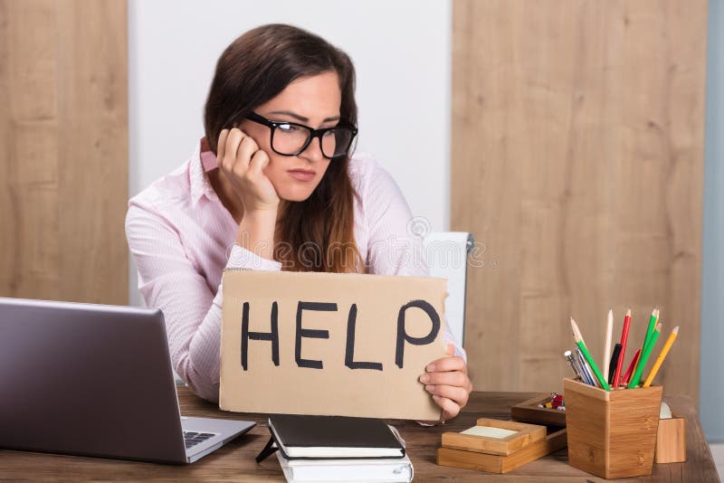 Help Sign Near the Woman`s Feet on Weighing Scale Stock Image - Image ...