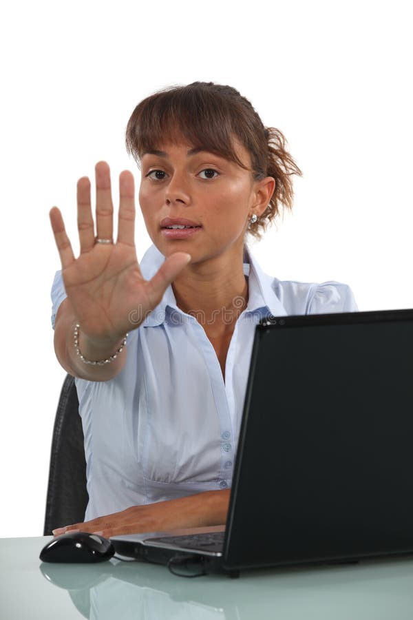 Businesswoman Holding Out Hand Stock Photo - Image of hands, close ...