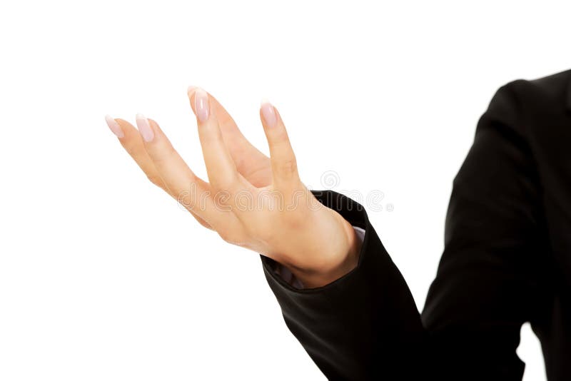 Businesswoman Holding Something in Her Slender Hand Stock Image - Image ...