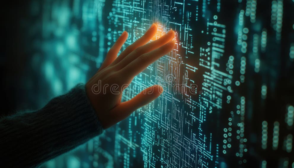 Businesswoman Introducing Artificial Intelligence with Big Data and ...