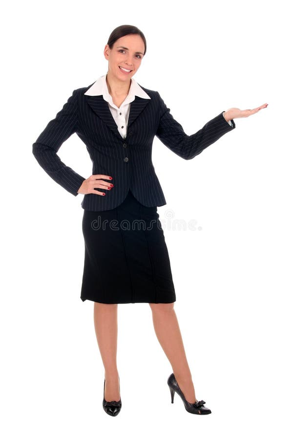 Businesswoman Introducing Something Stock Photo - Image of worker ...
