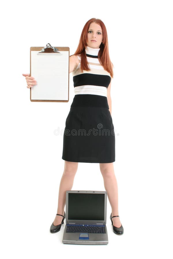 Businesswoman Holding Blank Clipboard Stock Image - Image of caucasian ...