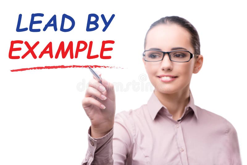 Businesswoman in Lead by Example Concept Stock Image - Image of paper ...