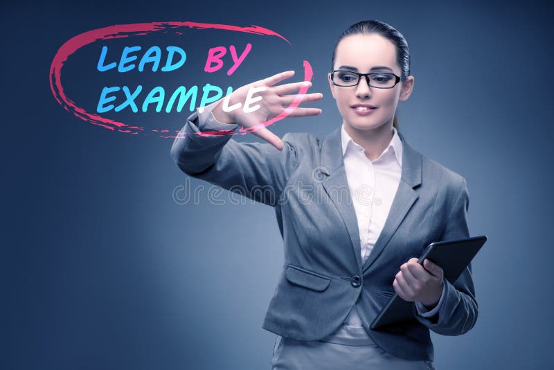 Businesswoman in Lead by Example Concept Stock Image - Image of guide ...
