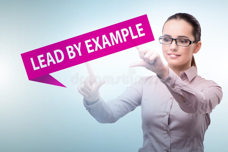 Businesswoman in Lead by Example Concept Stock Photo - Image of ...