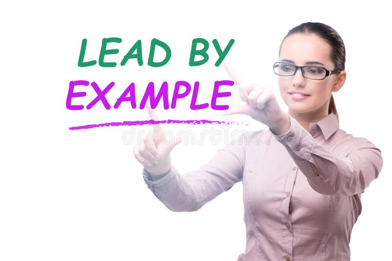 Businesswoman in Lead by Example Concept Stock Photo - Image of guide ...
