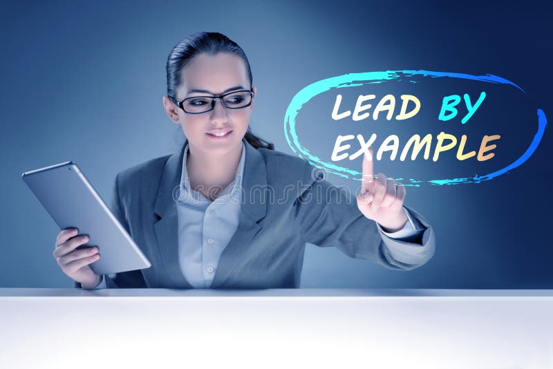 Businesswoman in Lead by Example Concept Stock Image - Image of ...