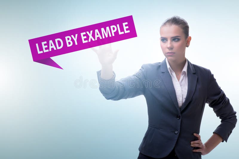 Businesswoman in Lead by Example Concept Stock Photo - Image of ...