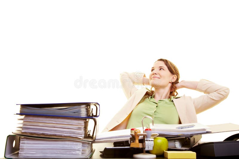 Businesswoman leaning back stock photo. Image of female - 15111054