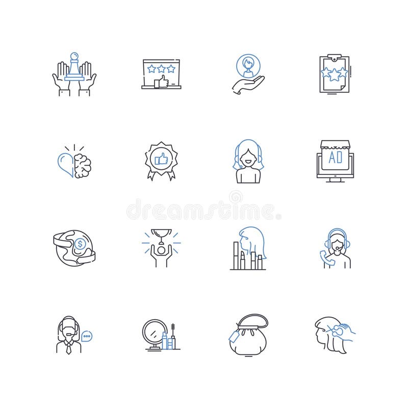 Businesswoman Line Icons Collection. Ambitious, Assertive, Confident ...