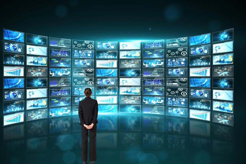 Businesswoman Looking at Data Stock Image - Image of arrow, young: 67707223