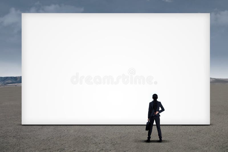 Businesswoman Looking at Empty Board Stock Photo - Image of copyspace ...