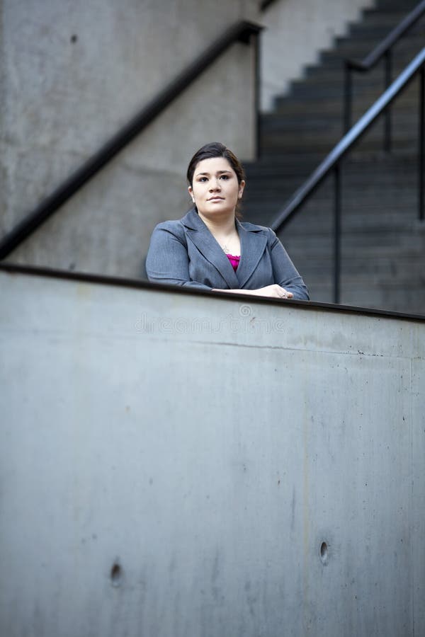 Businesswoman - Looking Over Wall Stock Photo - Image of woman, wall ...