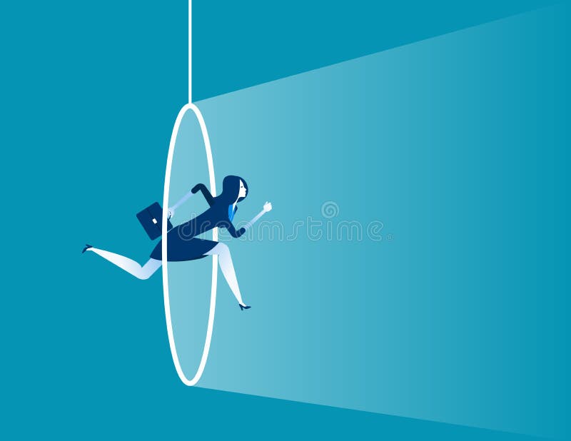 Businesswoman into Loop. Concept Business Vector Illustration Stock ...