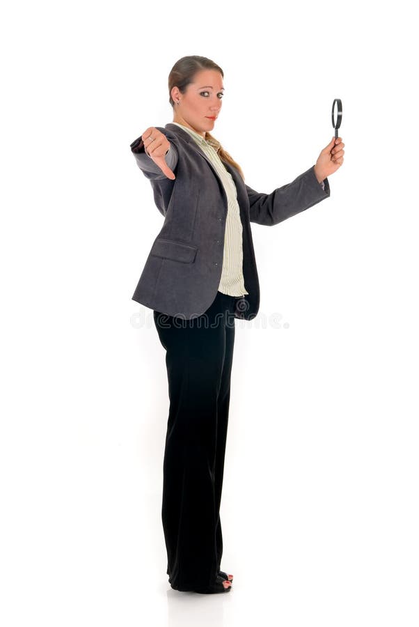 Businesswoman Magnifying Glass Stock Image - Image of boss, success ...