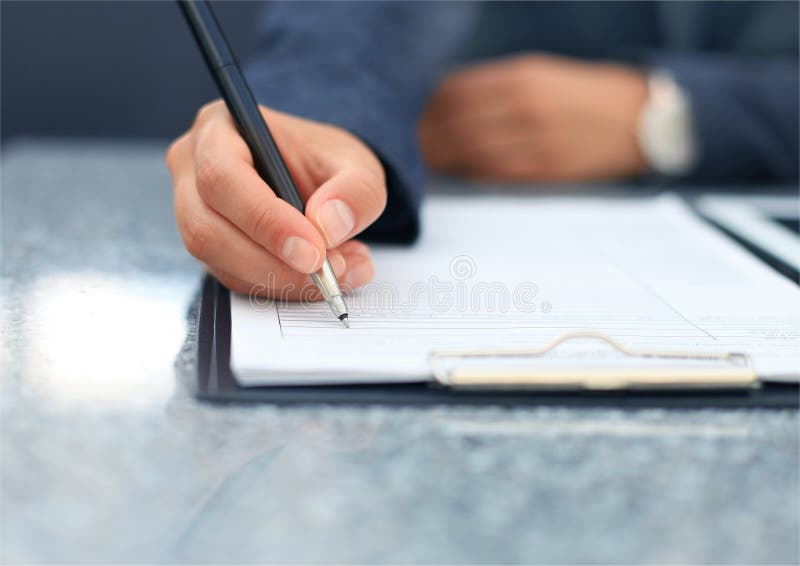 Businesswoman makes a note stock photo. Image of corporate - 41498094