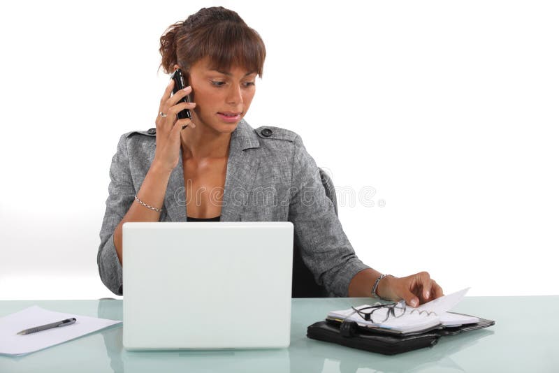 Businesswoman Making an Appointment Stock Photo - Image of pretty ...