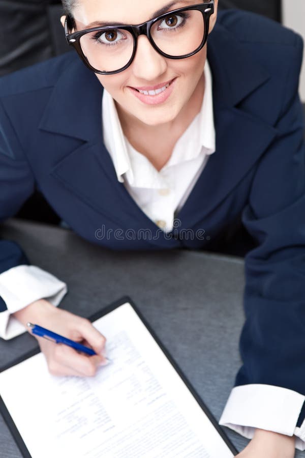 Businesswoman Making Note Business Stock Photo - Image of business ...