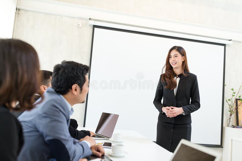 Businesswoman Making a Presentation at Office Stock Image - Image of ...