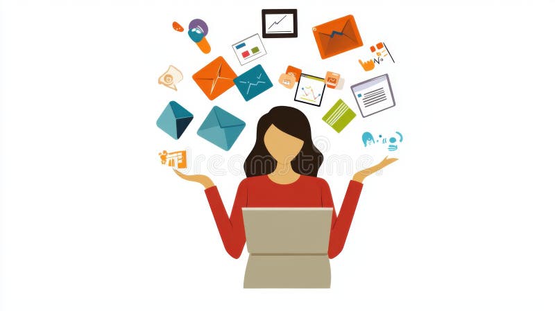 Businesswoman Manages Multiple Projects with Digital Tools and ...