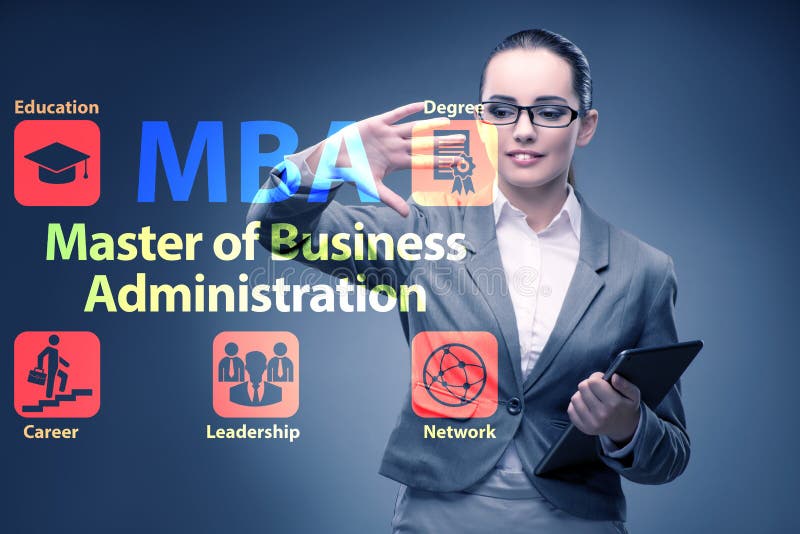 Businesswoman in Master of Business Administration Concept Stock Photo ...