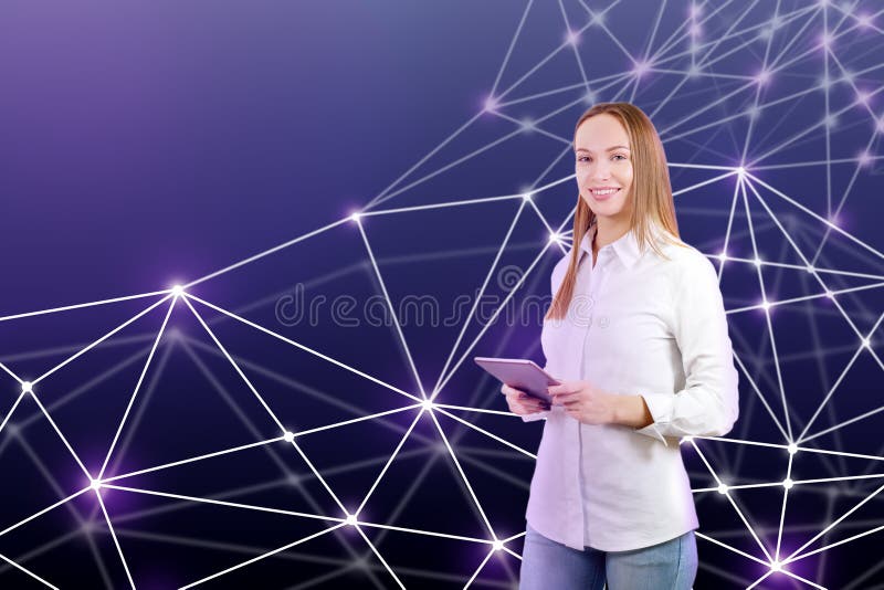 Businesswoman with Network. Artificial Neural Networks, Connectionist ...