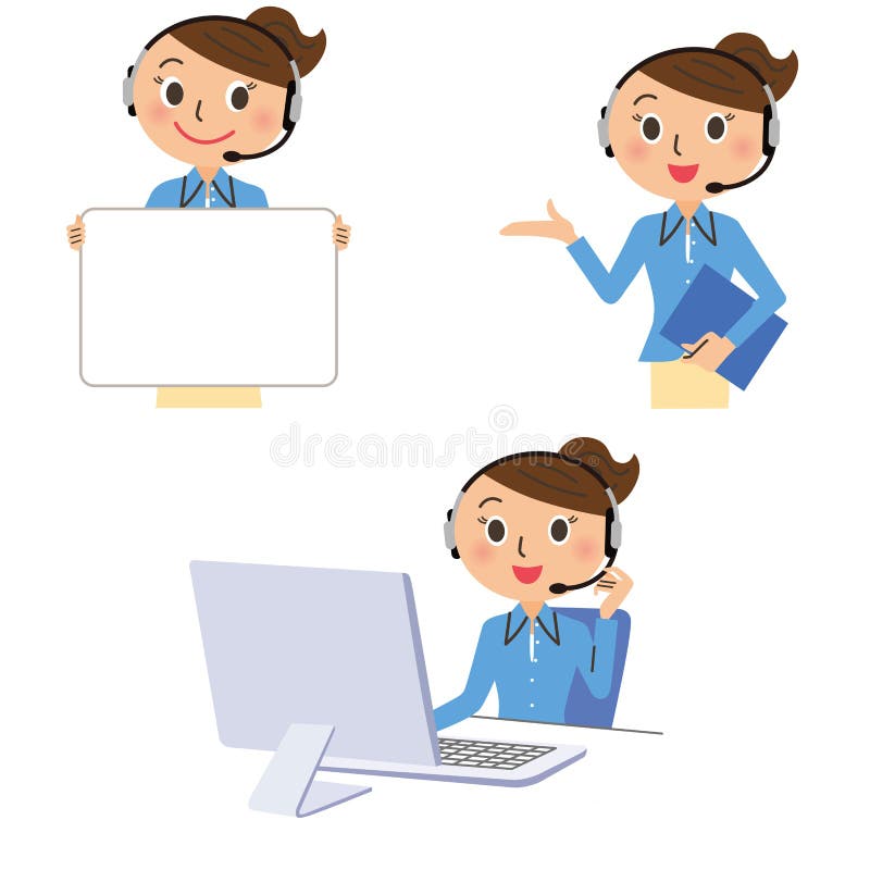 Businesswoman operator stock vector. Illustration of microphone - 40772420