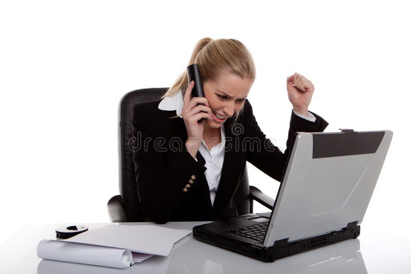 Businesswoman Over the Phone Stock Image - Image of executive ...