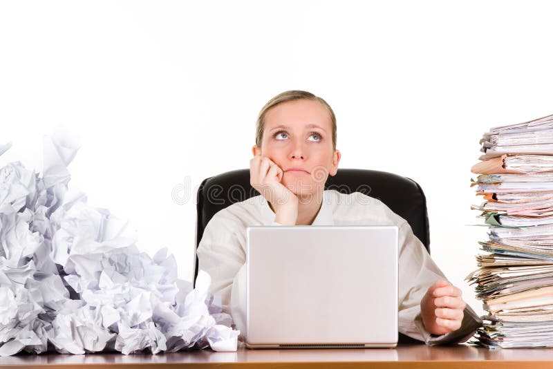 Frustration at Her Financial Situation Stock Image - Image of hair ...