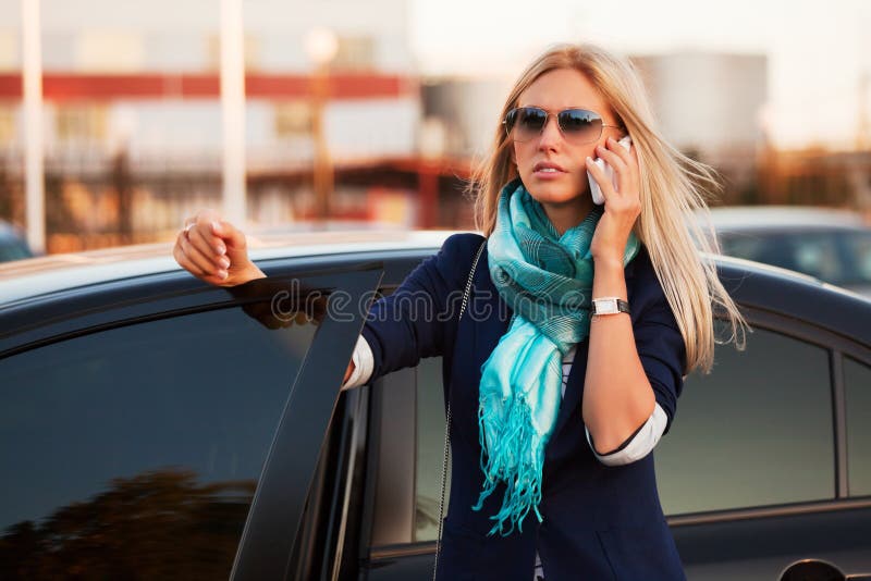 Female limo driver stock photo. Image of standing, woman - 9578092