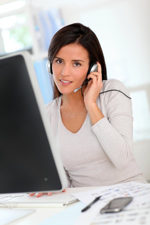 Businesswoman on the phone stock photo. Image of client - 23076848