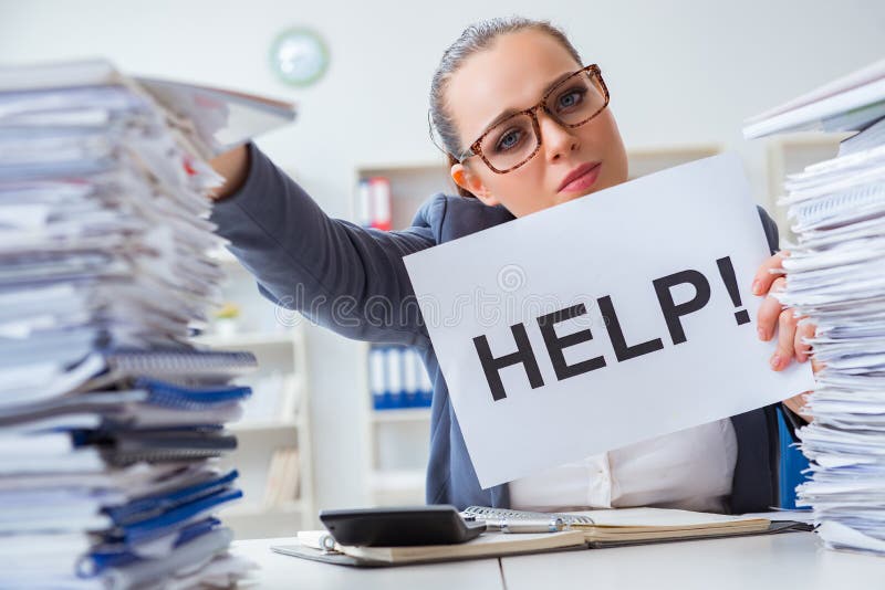 The Businesswoman Pleading for Help in Office Stock Photo - Image of ...