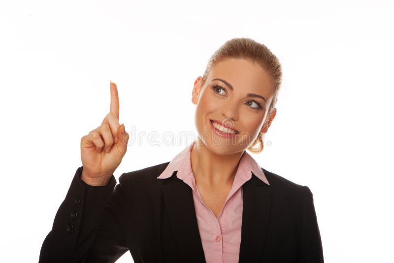 Pretty Businesswoman Pointing Above Her Head Stock Photos - Free ...